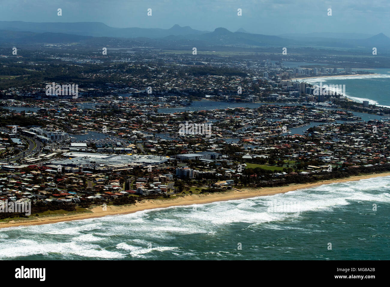 An aerial view of Mooloolaba in Australia Stock Photo - Alamy