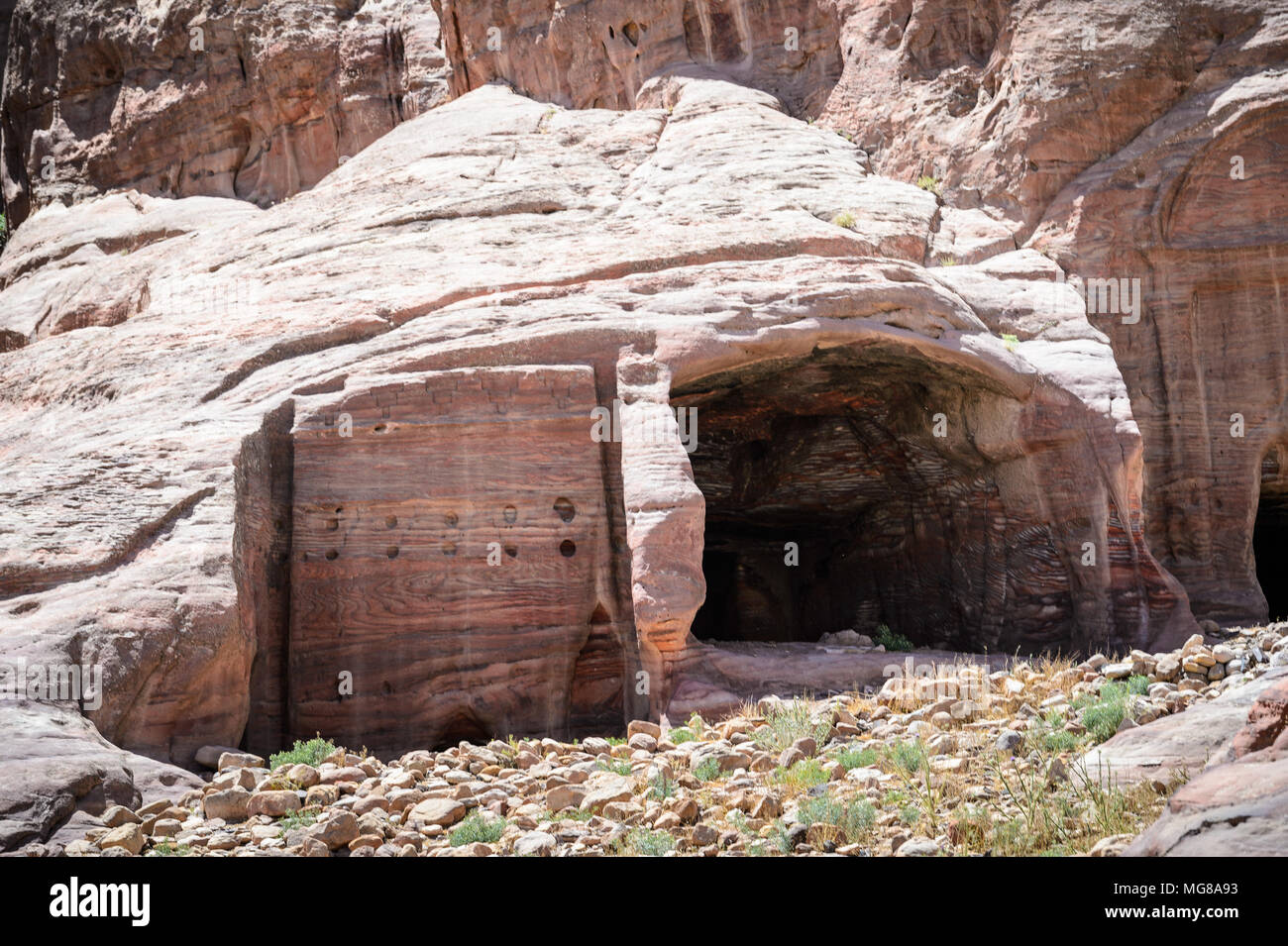 Ancient rock cut architecture of Petra, Jordan Stock Photo - Alamy