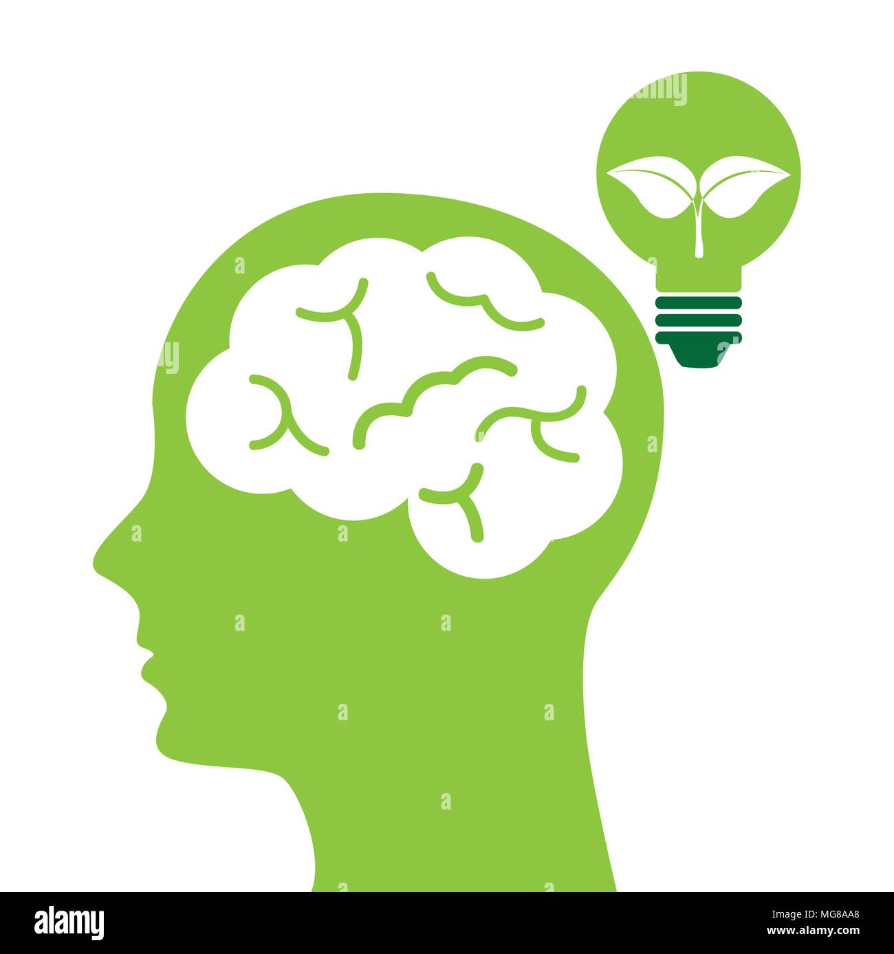 Brain eco green think friendly hi-res stock photography and images - Alamy