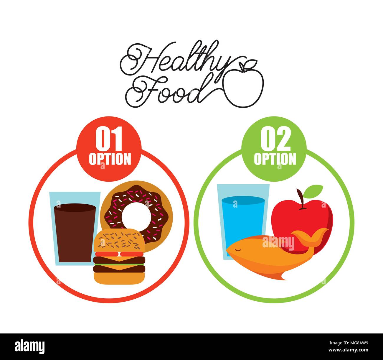 Healthy options vector vectors hi-res stock photography and images - Alamy