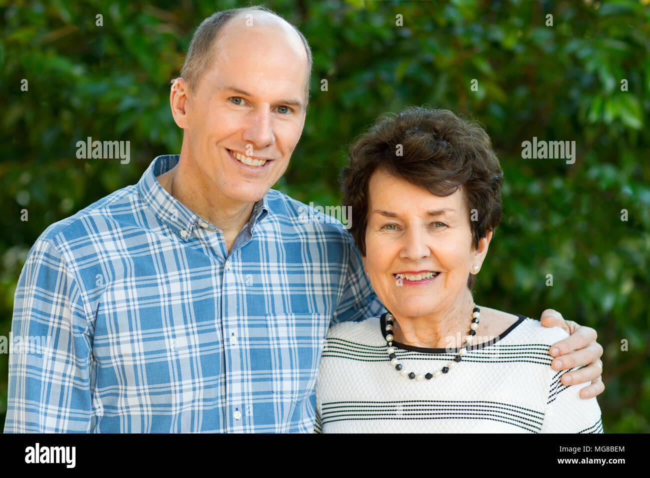 Elderly mother and son Stock Photo - Alamy