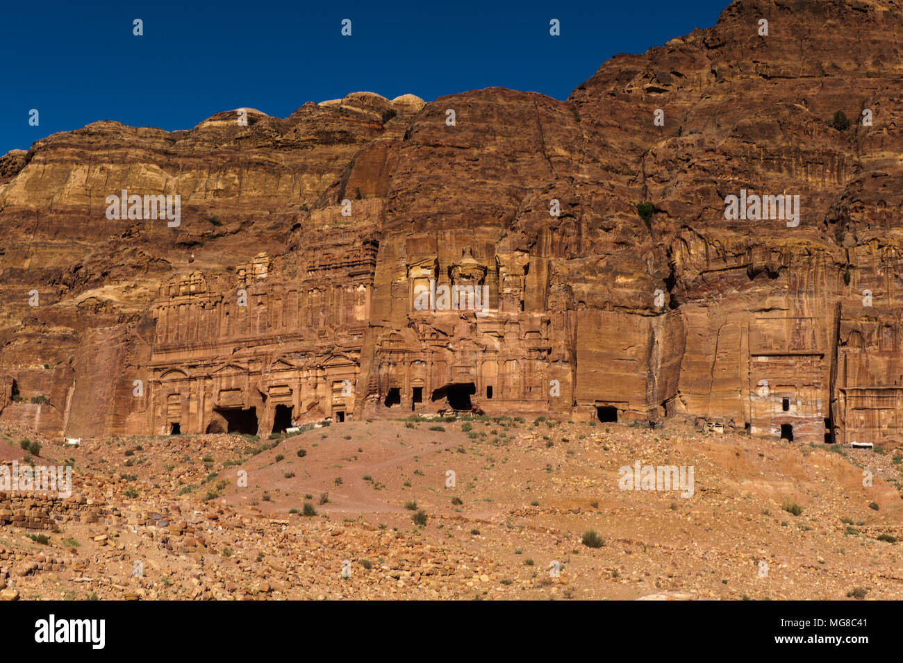 Rock cut architecture in Petra. The city of Petra was lost for over ...