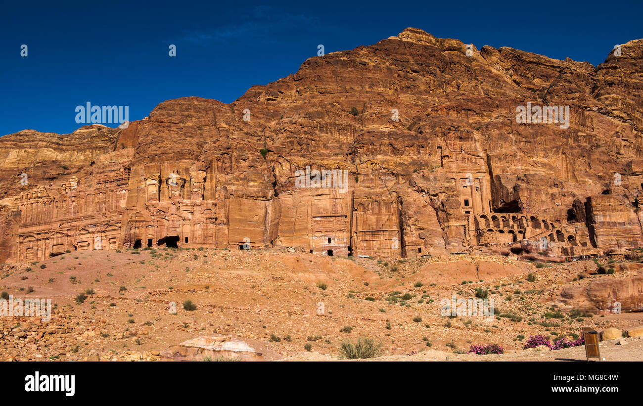 Rock cut architecture in Petra. The city of Petra was lost for over ...