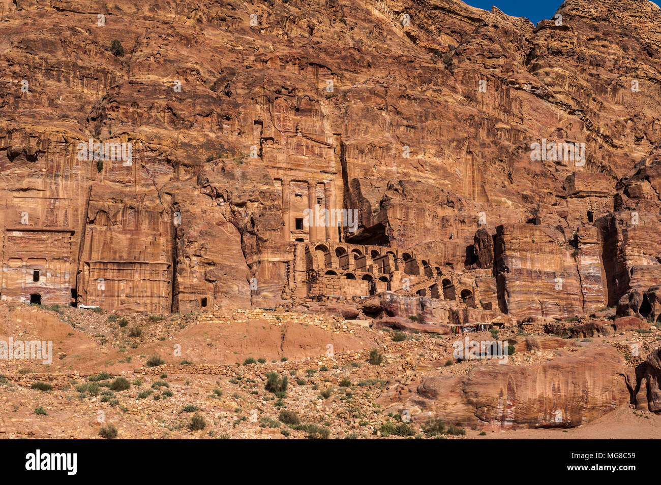 Rock cut architecture in Petra. The city of Petra was lost for over ...