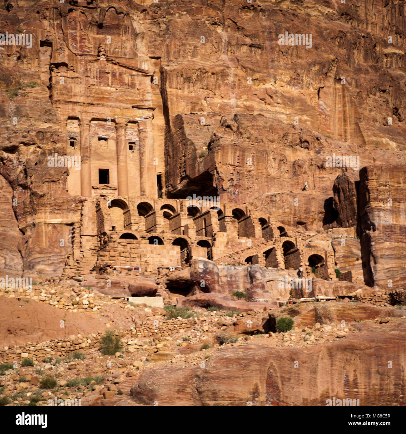 Rock cut architecture in Petra. The city of Petra was lost for over ...