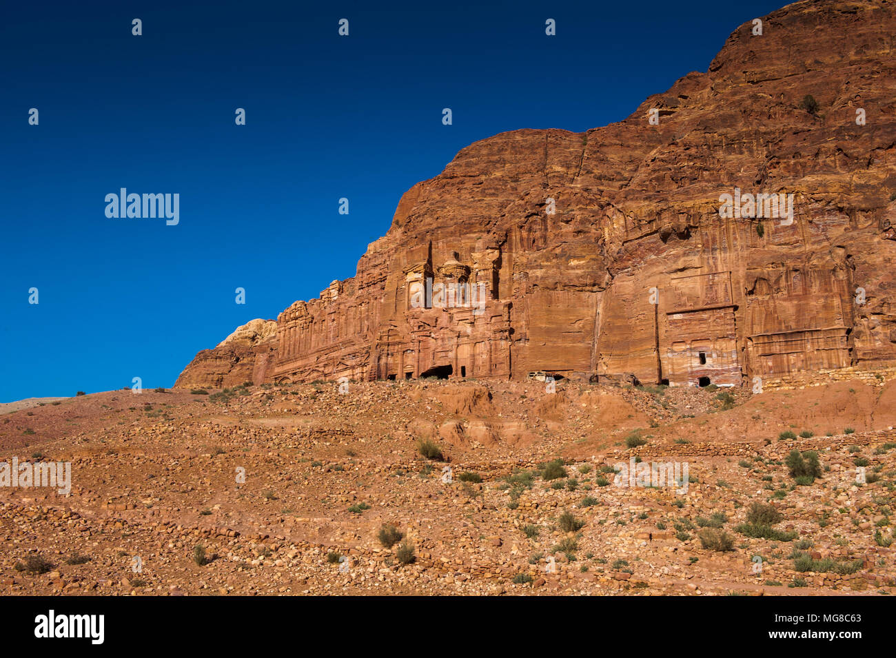 Rock cut architecture in Petra. The city of Petra was lost for over ...
