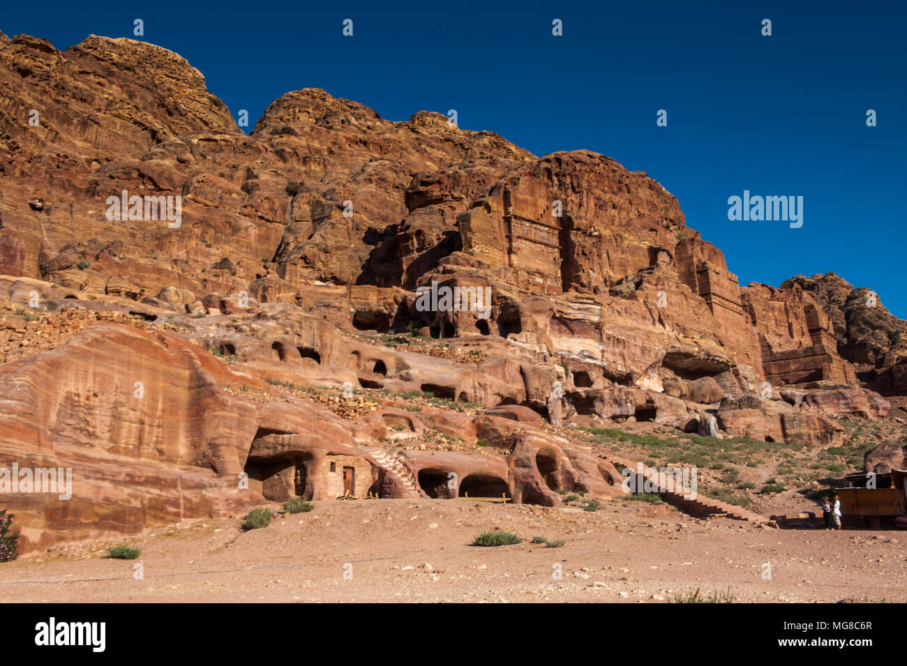 Rock cut architecture in Petra. The city of Petra was lost for over ...