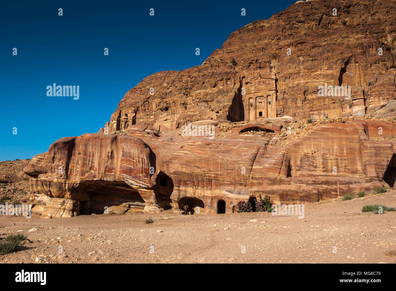 Rock cut architecture in Petra. The city of Petra was lost for over ...