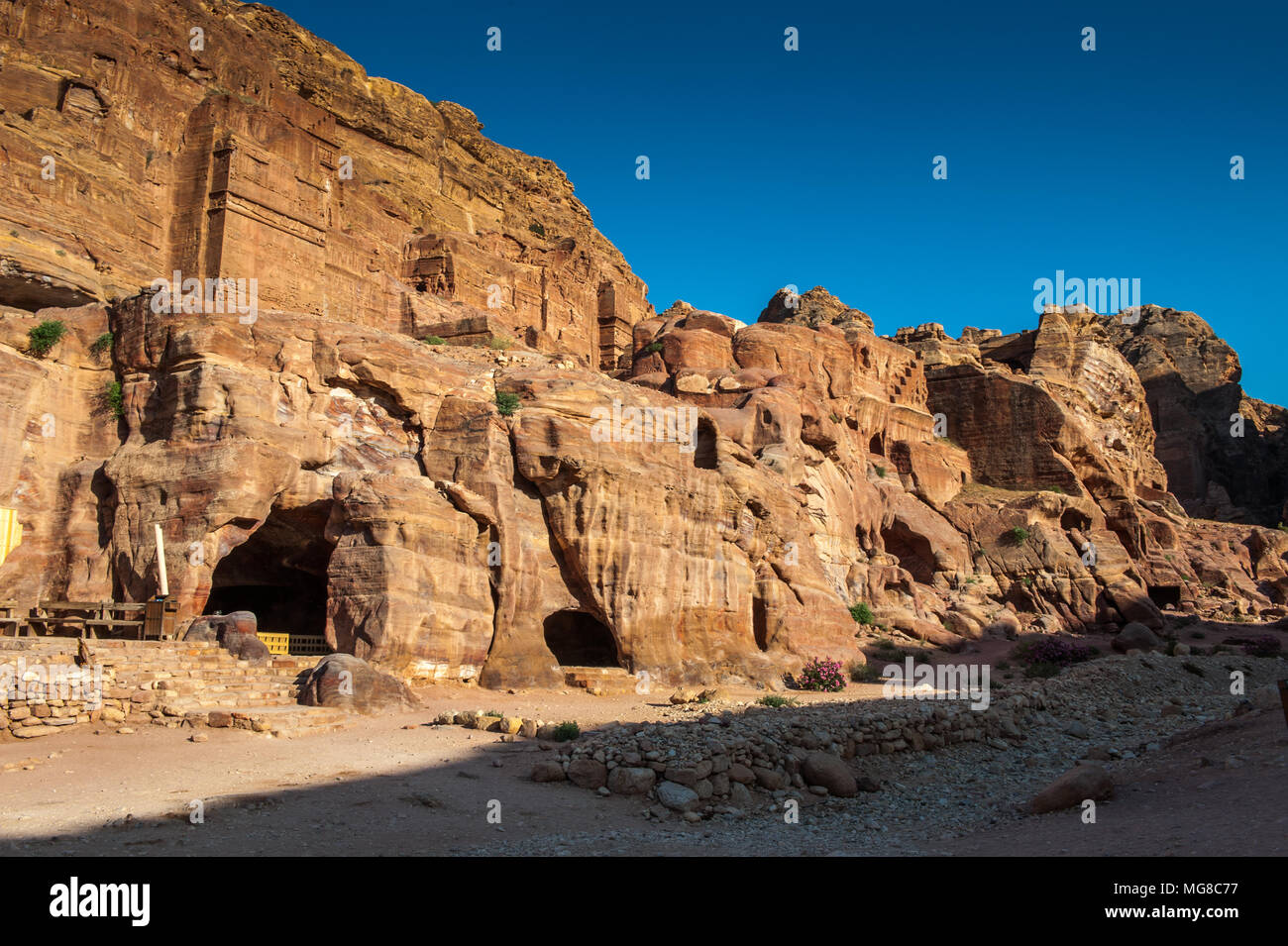 Rock cut architecture in Petra. The city of Petra was lost for over ...