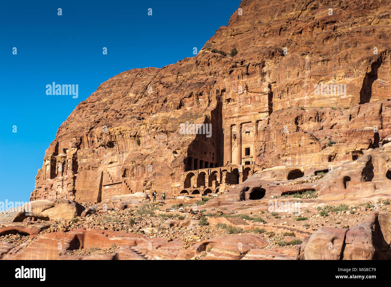 Rock cut architecture in Petra. The city of Petra was lost for over ...