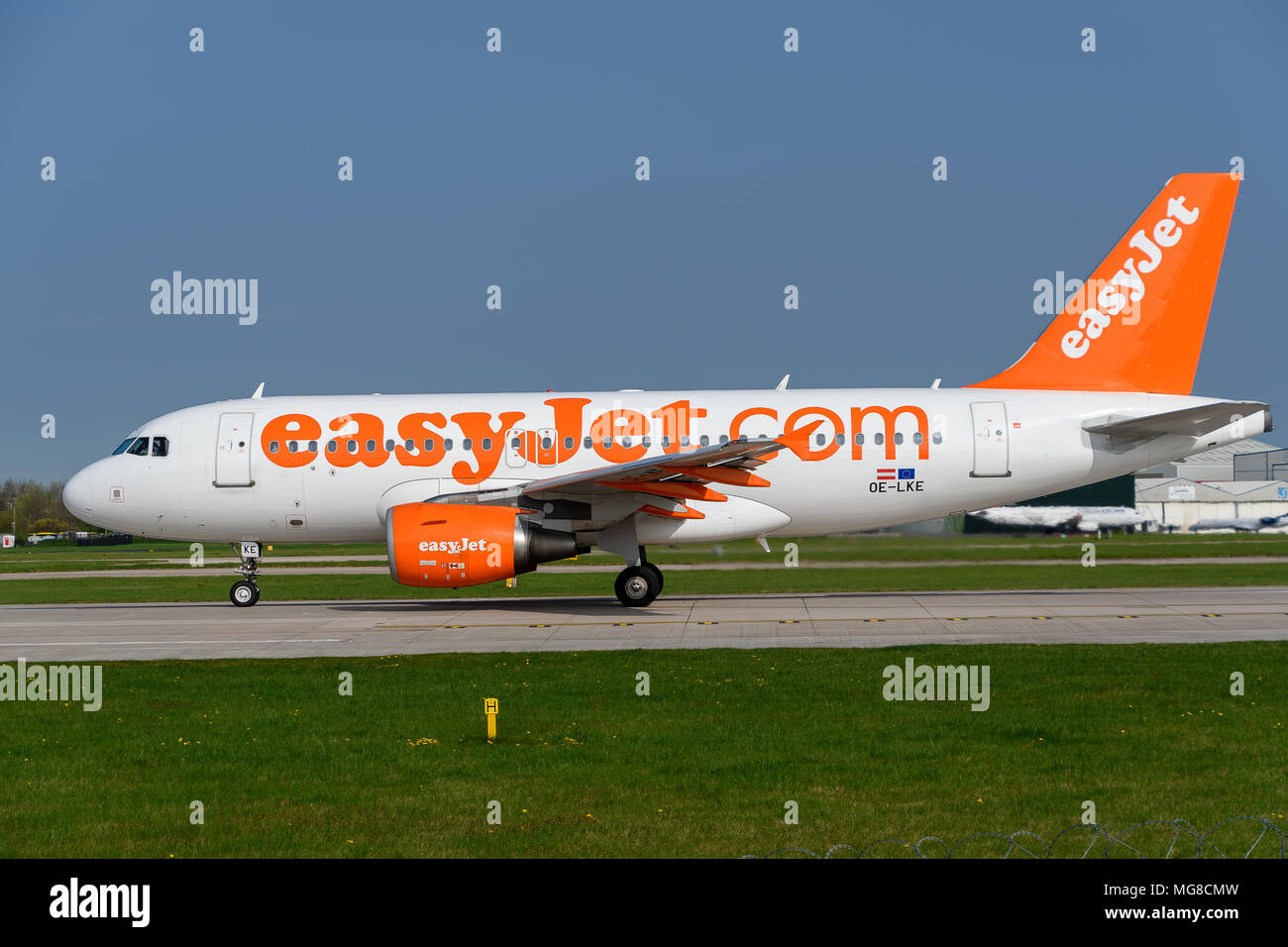 MANCHESTER, UNITED KINGDOM - APRIL 21st, 2018: Easyjet A319 ready to ...