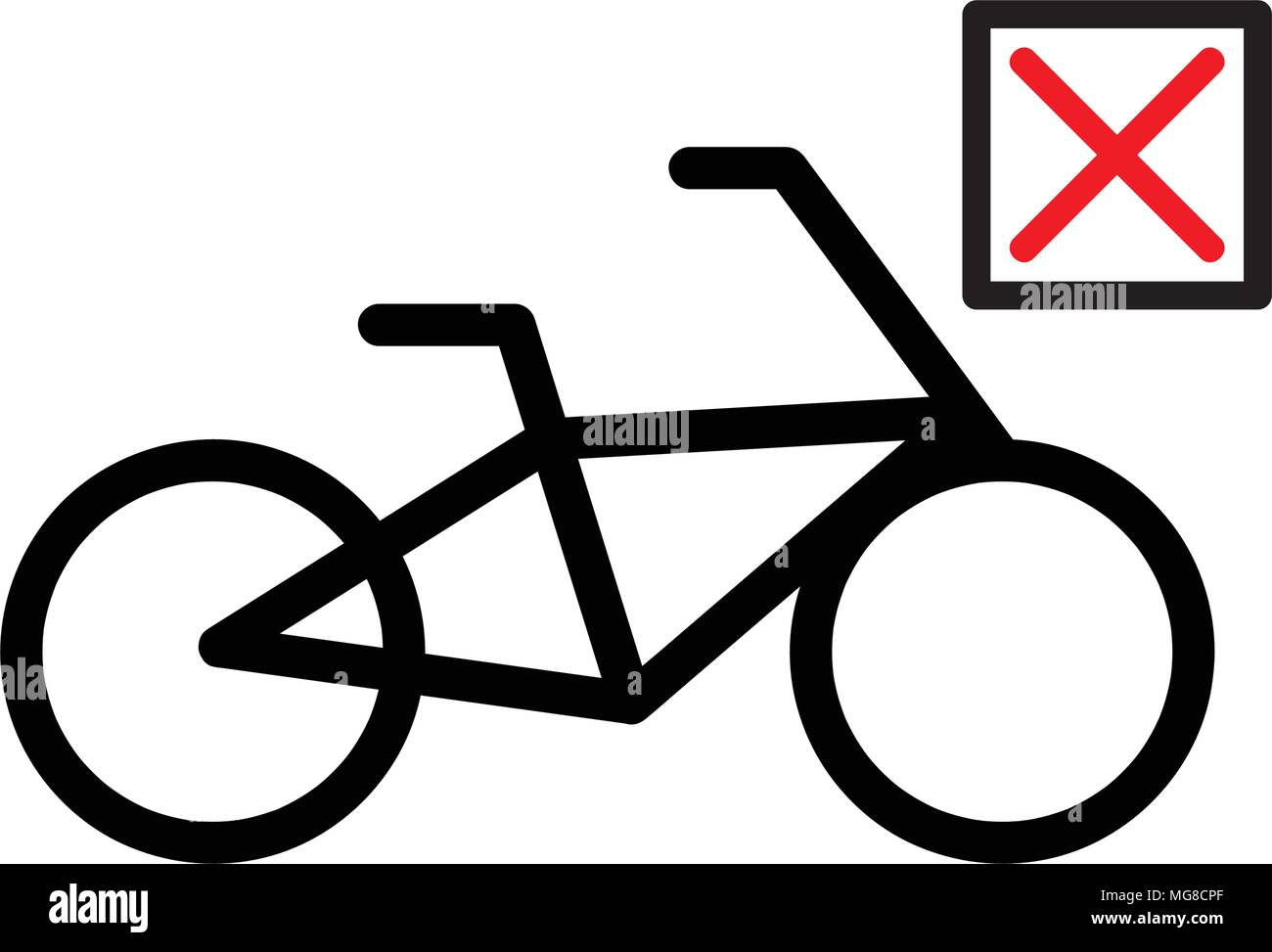 Banned cyclists icon, isolated on white background Stock Vector Image ...