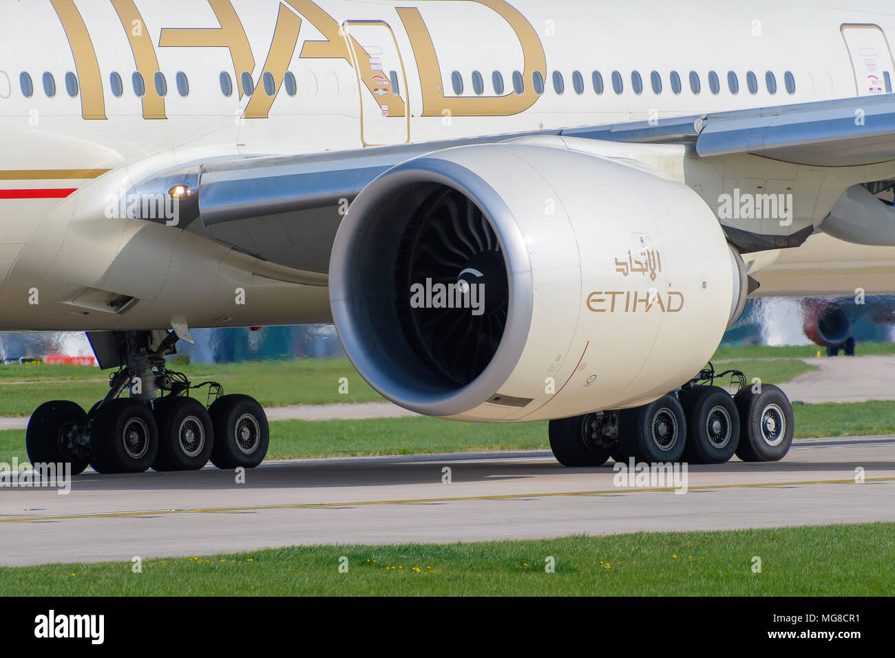 MANCHESTER, UNITED KINGDOM - APRIL 21st, 2018: Close view of an jet ...