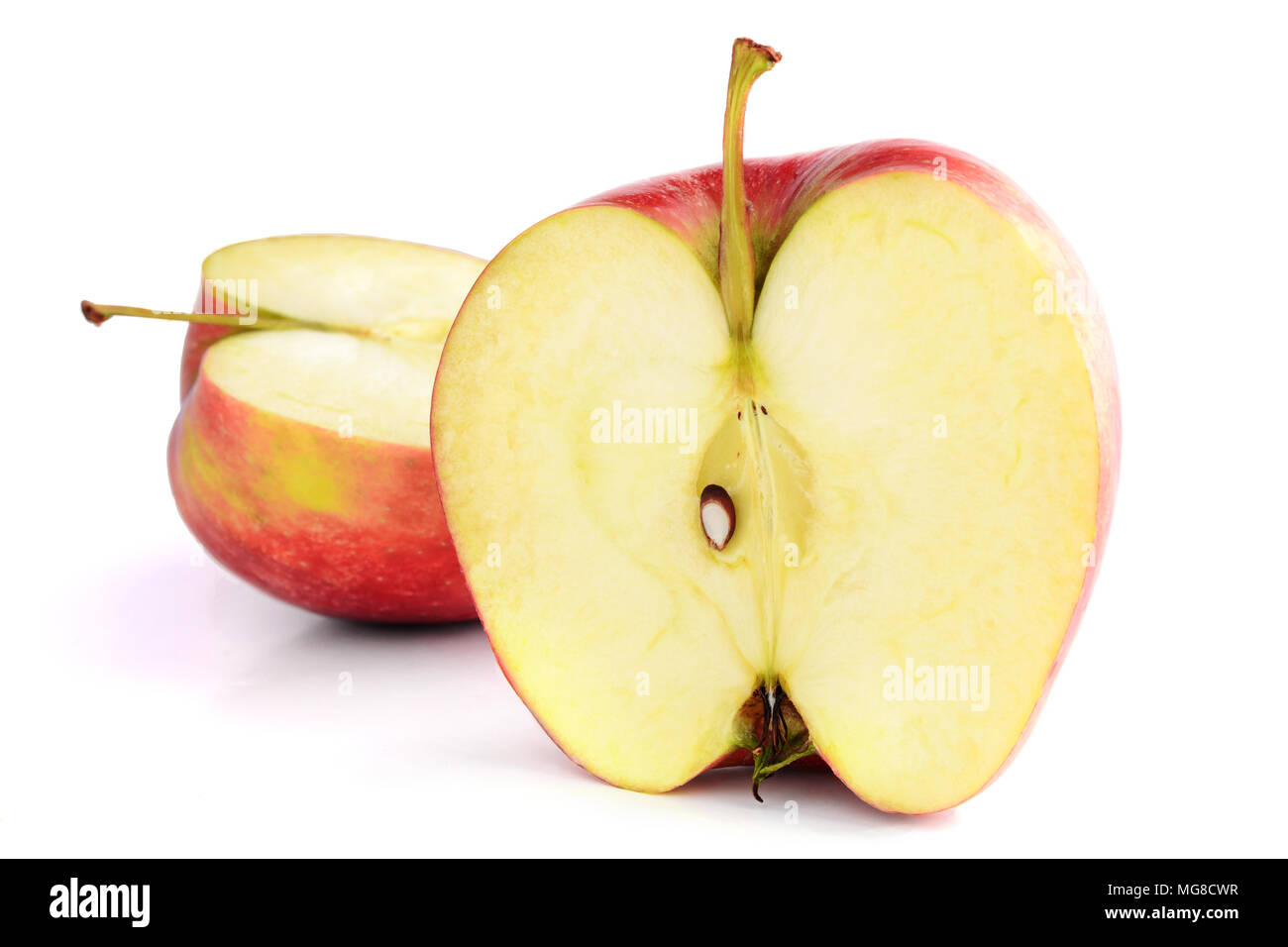 Apple cut into two pieces hi-res stock photography and images - Alamy