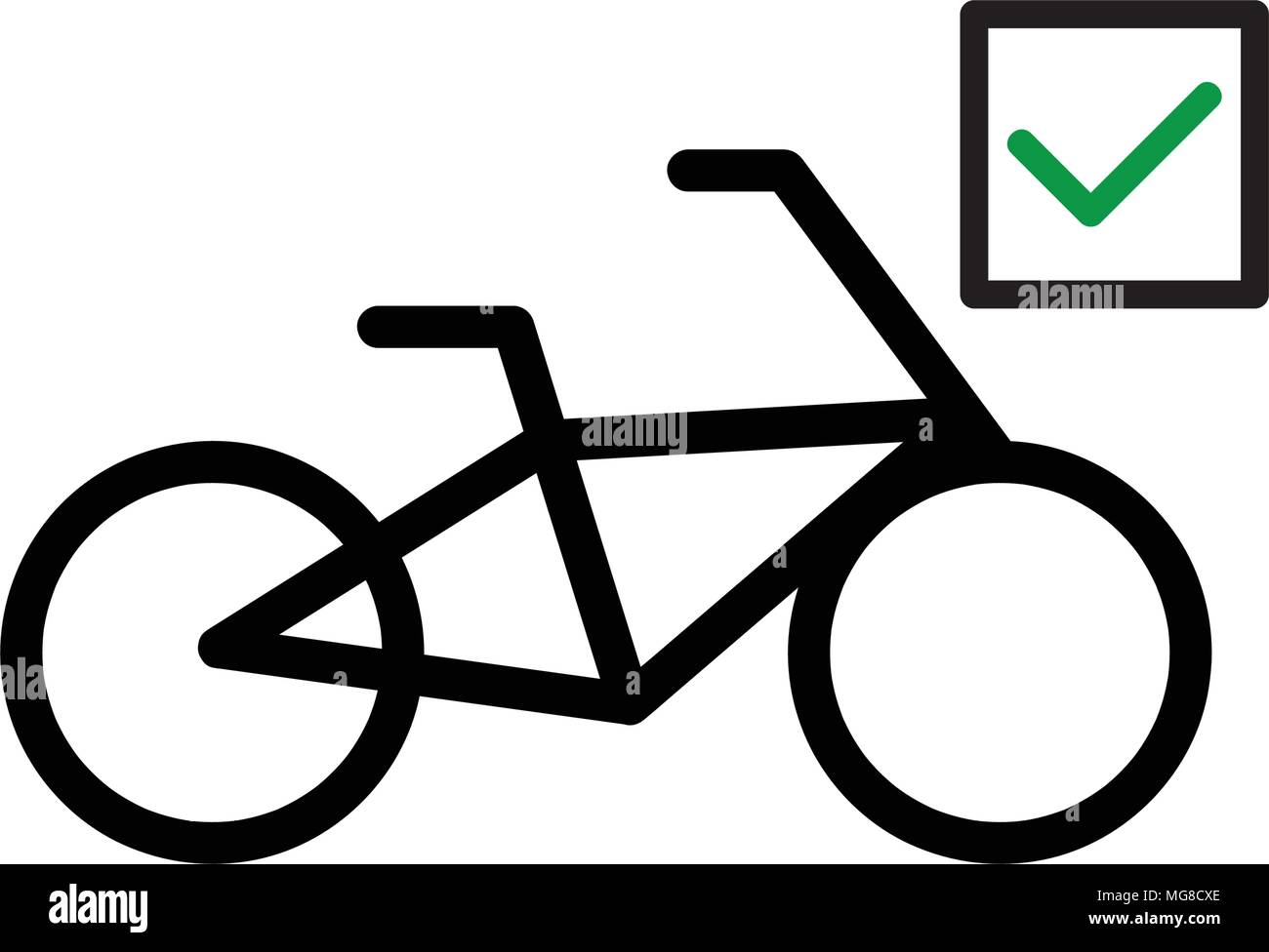 Bicycle with a mark icon, isolated on white background Stock Vector ...