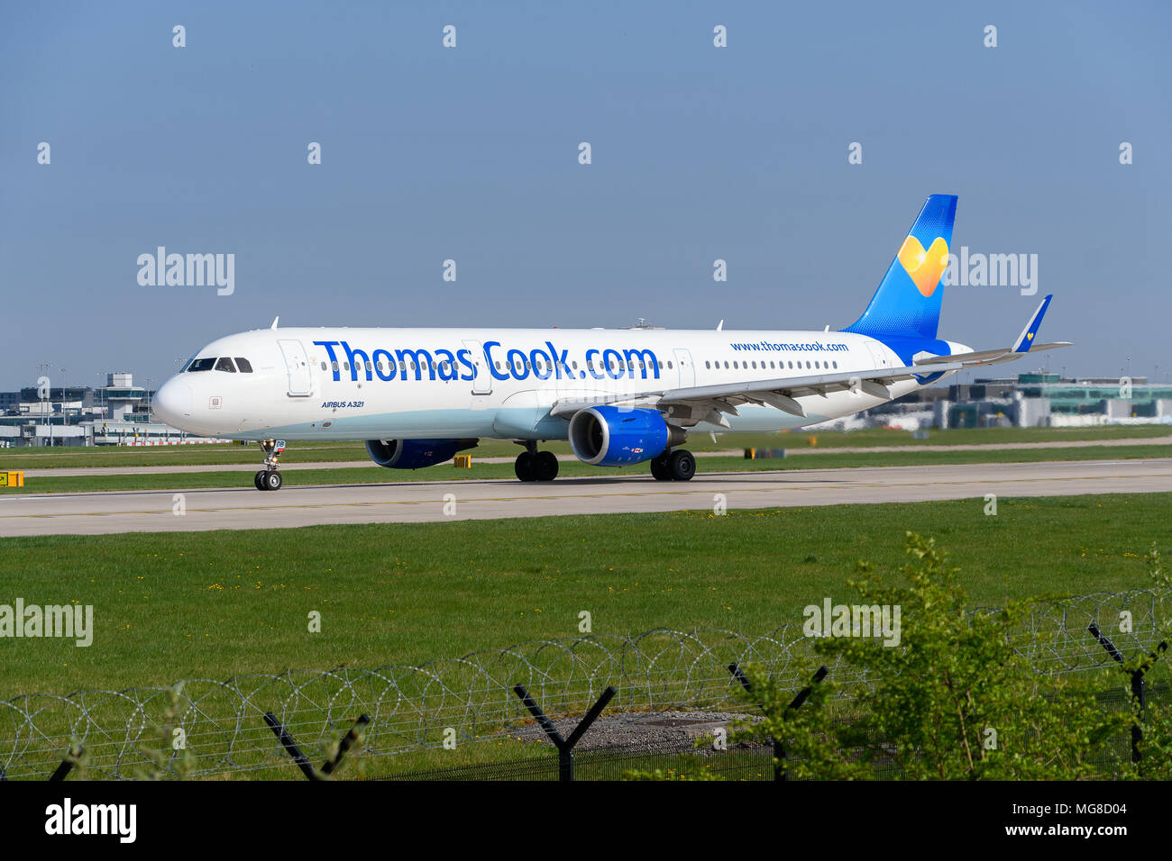 MANCHESTER, UNITED KINGDOM - APRIL 21st, 2018: Thomas Cook Airbus A321 ...