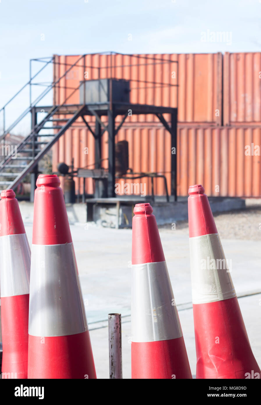 Fire station firefighter training equipment Traffic cones bollards used ...