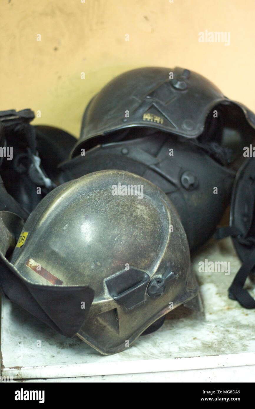 Fire station firefighter training equipment used by fireman to simulate ...