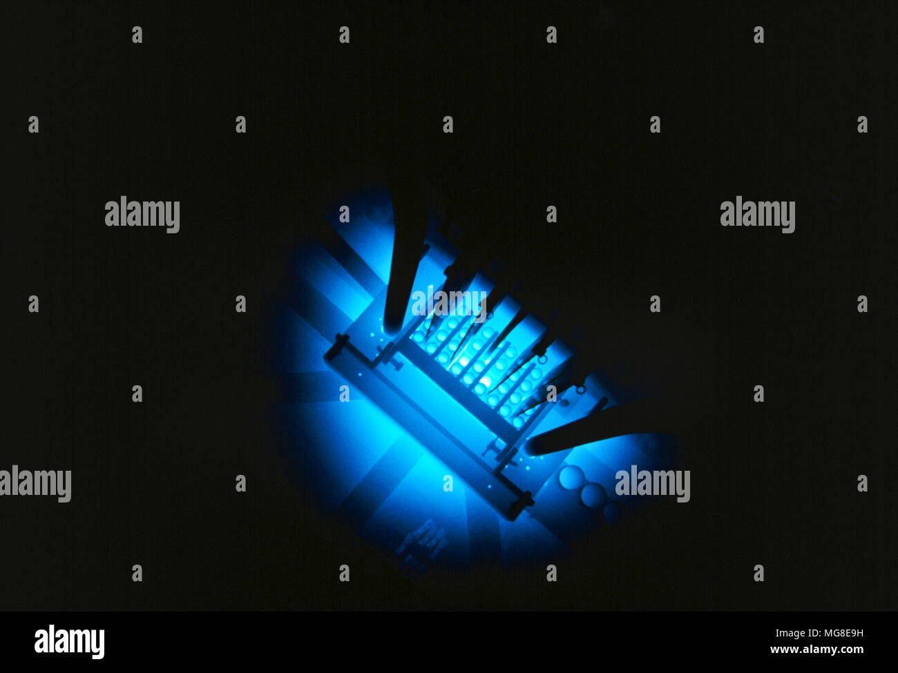 Cerenkov radiation glow from test reactor at Los Alamos Laboratory, New ...