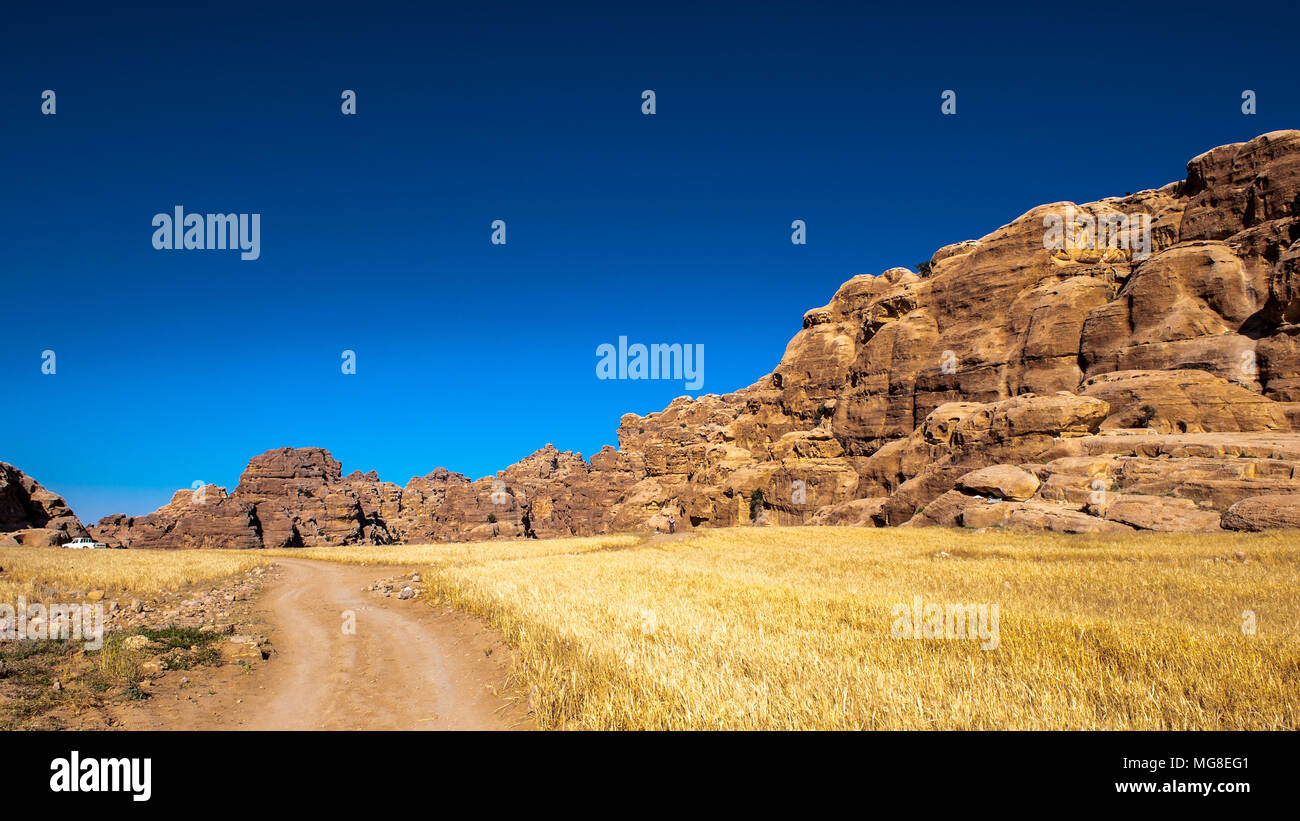 Mountains of Beidha, a major Neolithic archaeological site Stock Photo ...