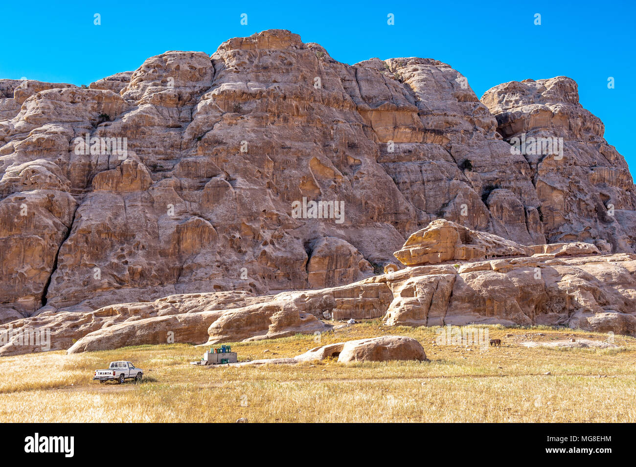 Mountains of Beidha, a major Neolithic archaeological site Stock Photo ...