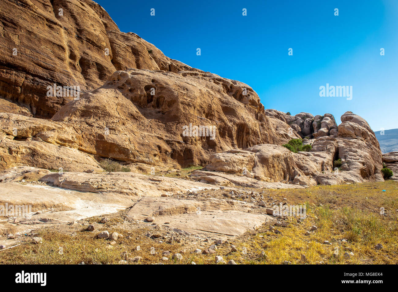 Mountains of Beidha, a major Neolithic archaeological site Stock Photo ...
