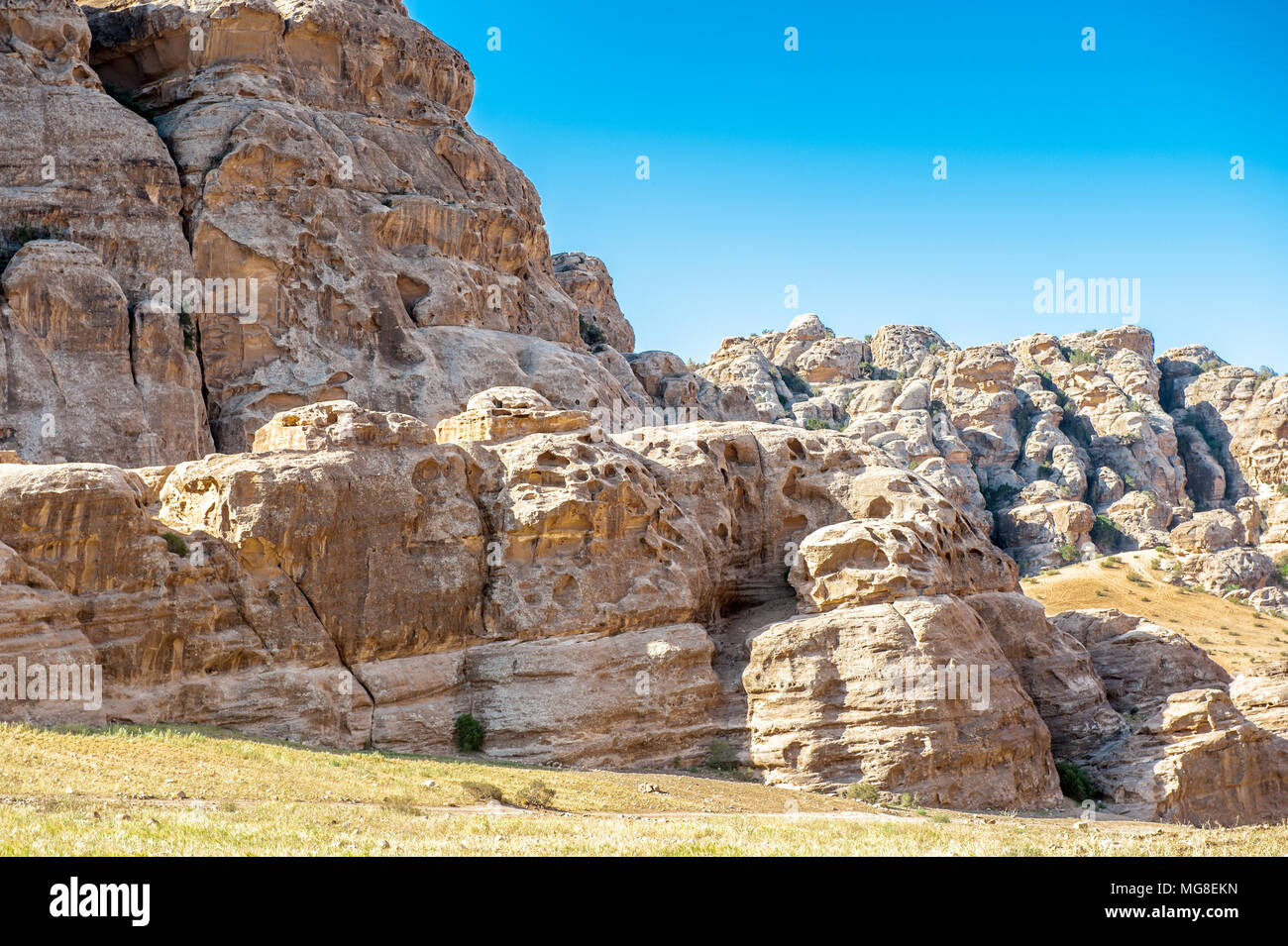Mountains of Beidha, a major Neolithic archaeological site Stock Photo ...