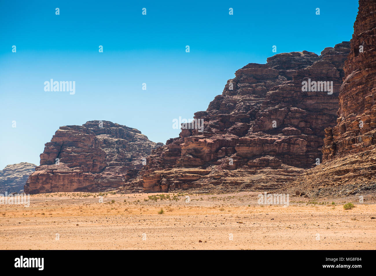 Nature of Wadi Rum (Valley of the Moon), Jordan Stock Photo - Alamy