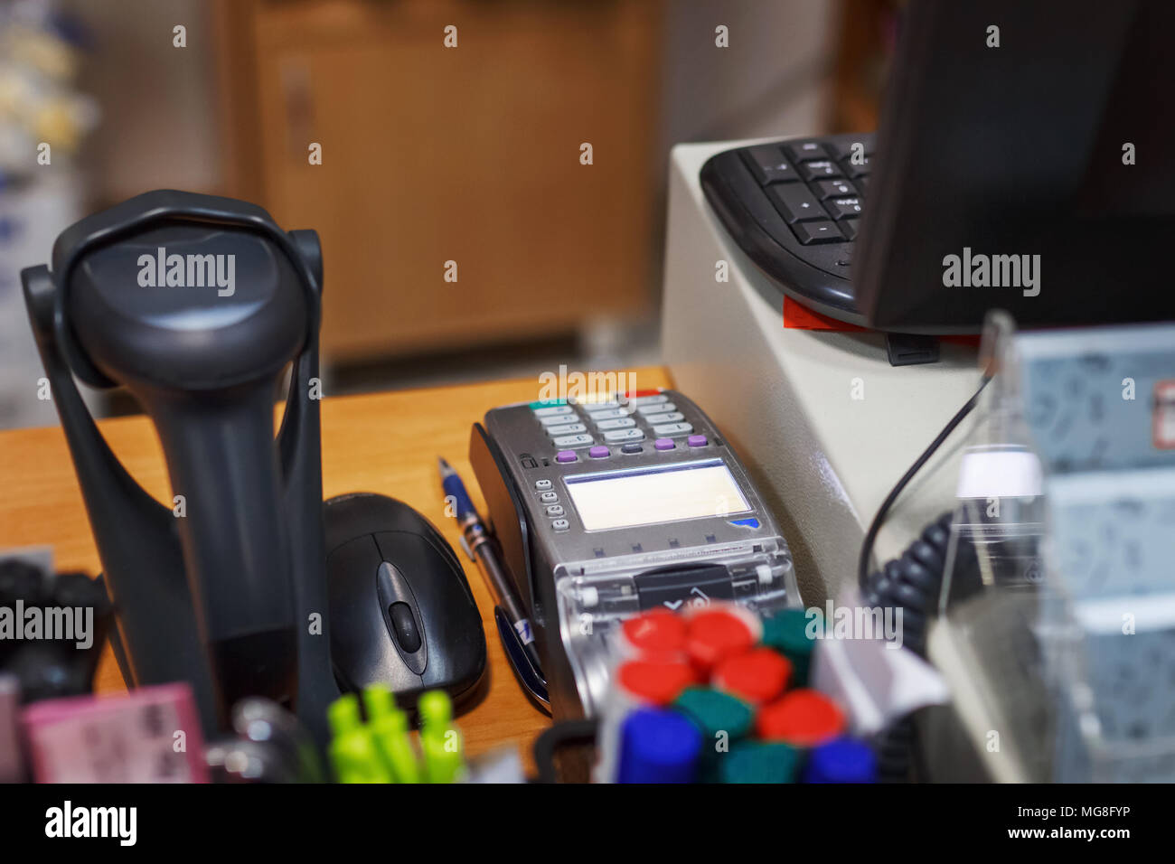 Bank payment terminal cashiers workplace hi-res stock photography and ...