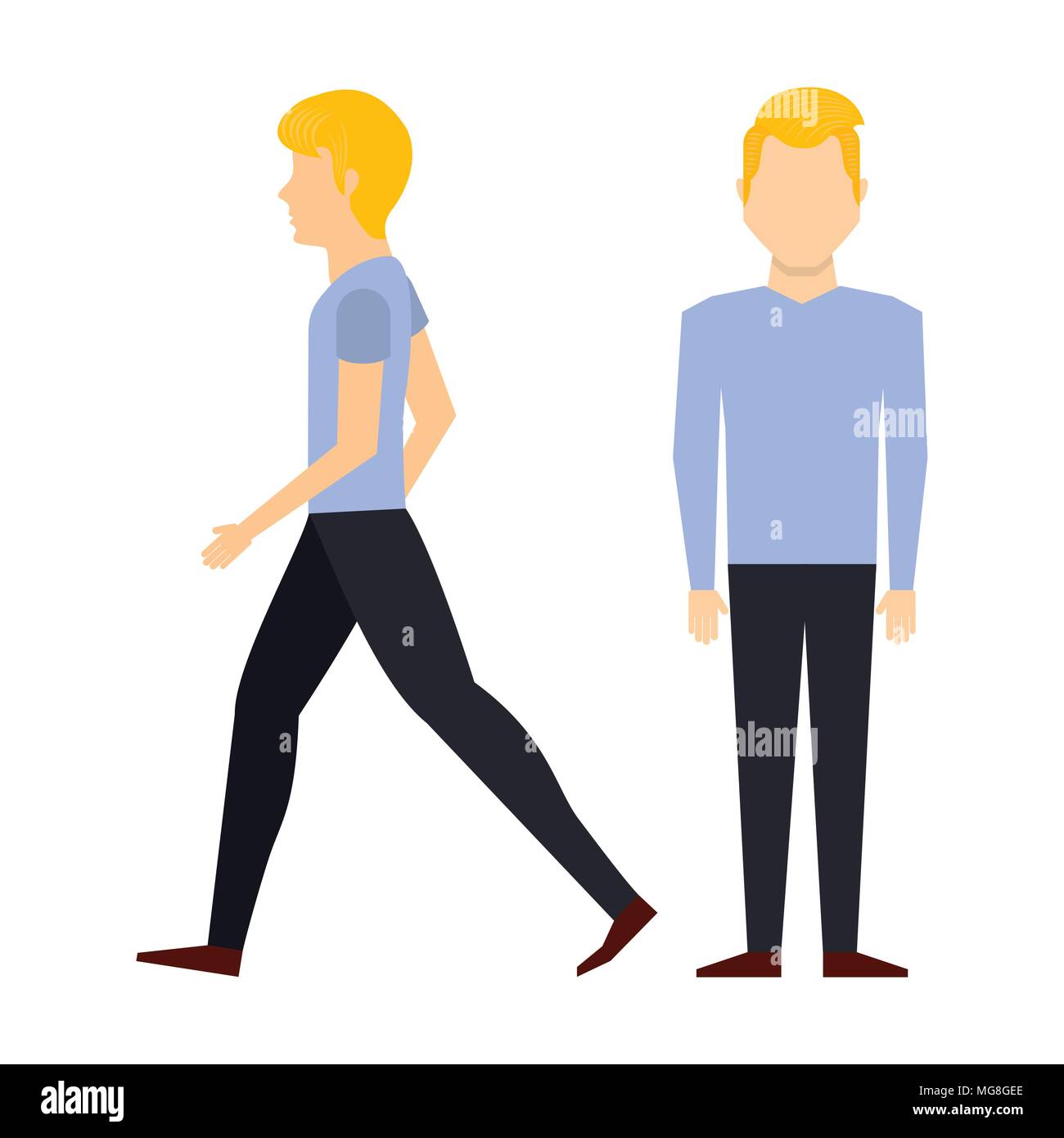 Walk man male avatar user Stock Vector Images - Alamy