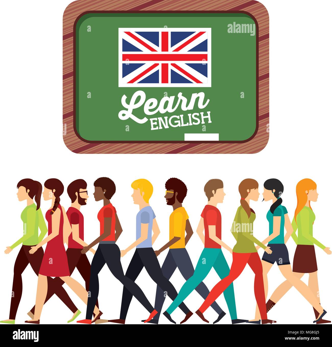 learn english design, vector illustration eps10 graphic Stock Vector ...