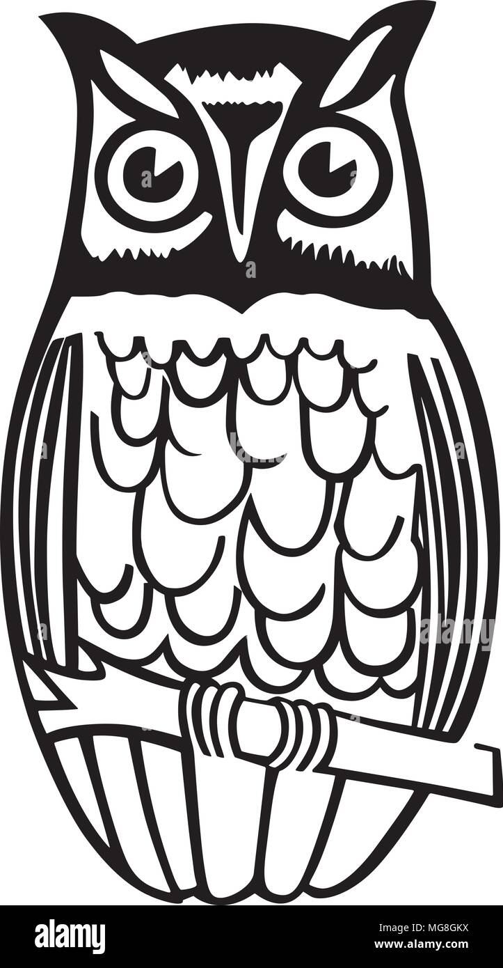 Retro Owl Clip Art