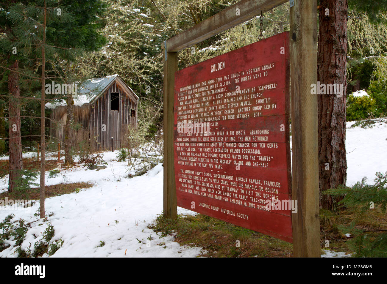 Historic sign, Golden State Park, Oregon Stock Photo - Alamy