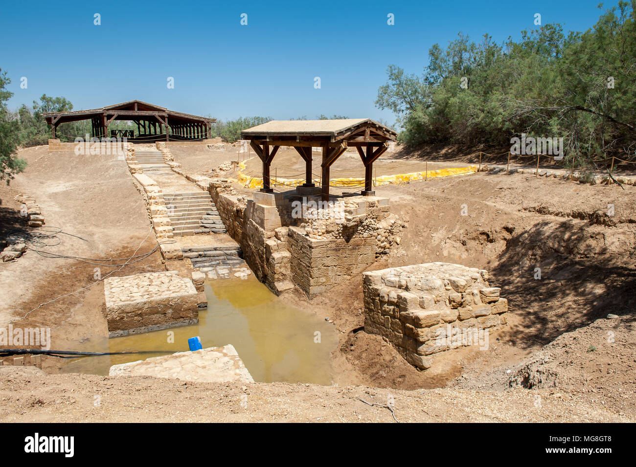 The excavated remains of Bethabara, in ordan, where John the Baptist is ...