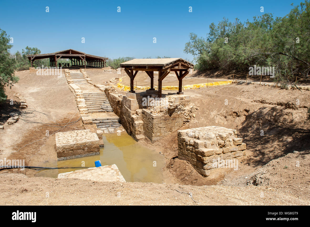 The excavated remains of Bethabara, in ordan, where John the Baptist is ...