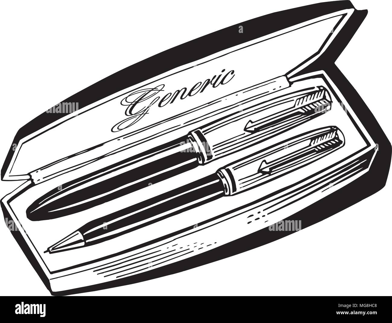 Pen Set 2 - Retro Clipart Illustration Stock Vector Image & Art - Alamy