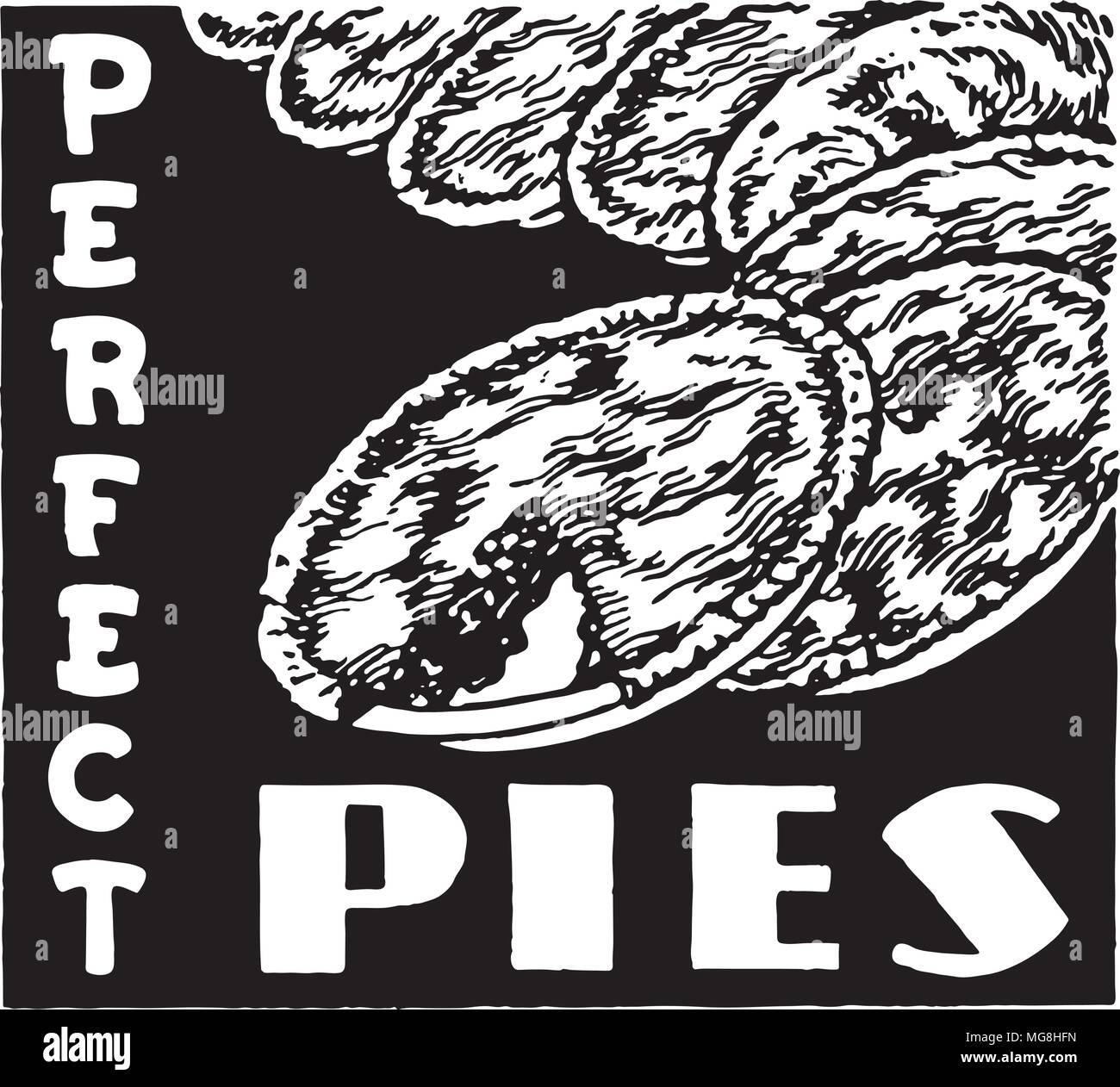 Perfect Pies - Retro Ad Art Banner Stock Vector Image & Art - Alamy