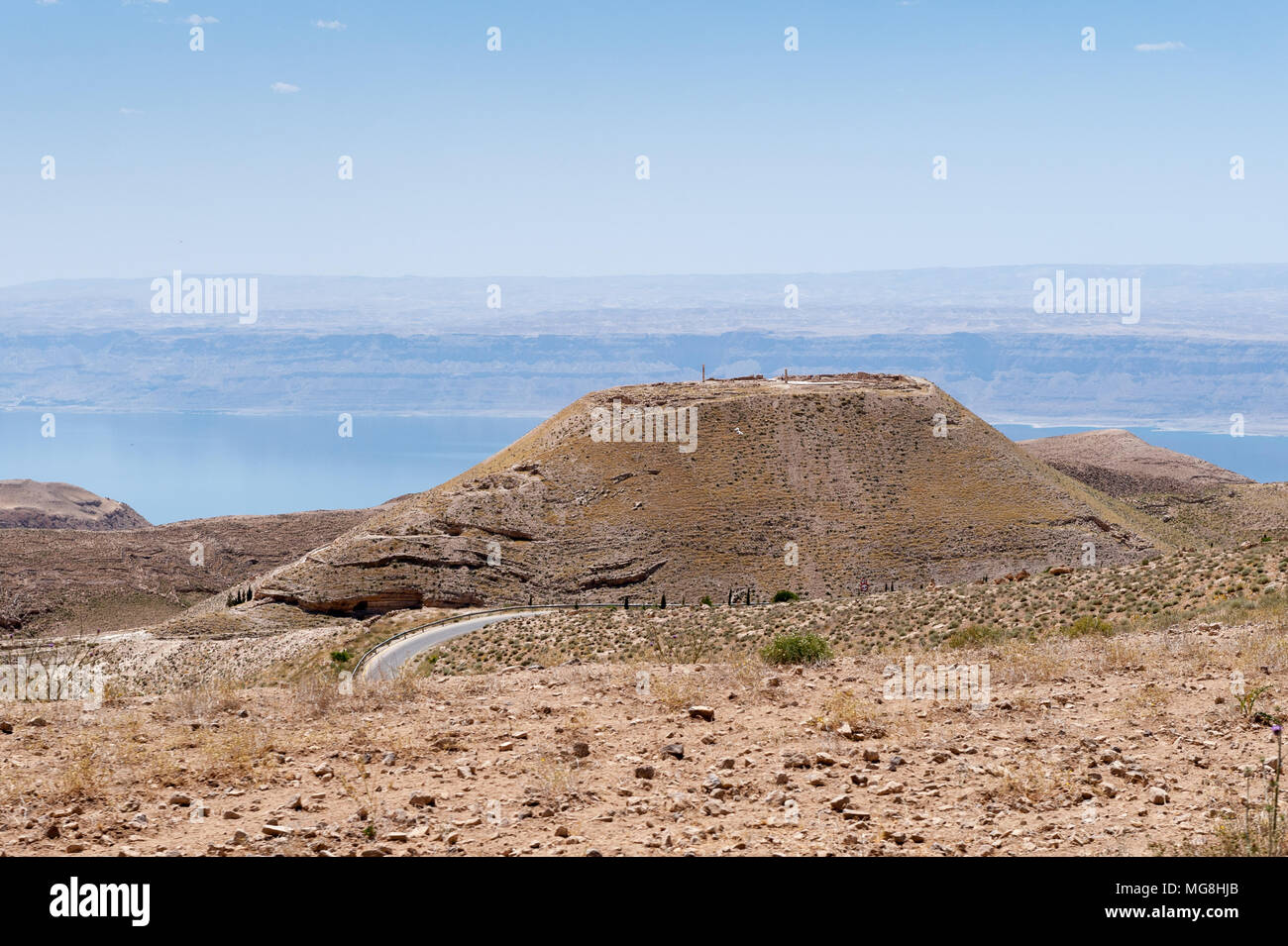 Machaerus, a fortified hilltop palace (Herod Castle) in Jordan Stock ...