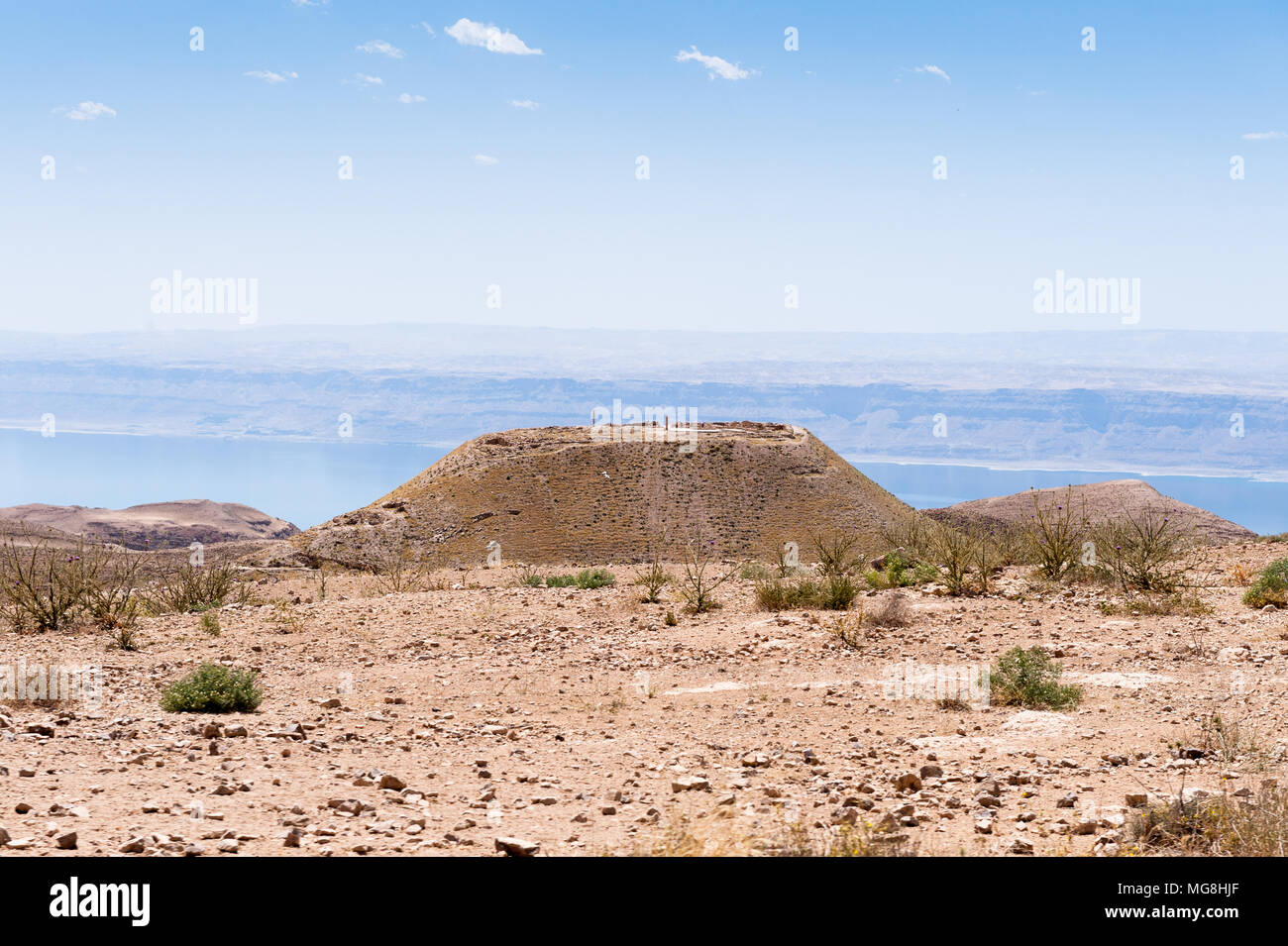 Machaerus, a fortified hilltop palace (Herod Castle) in Jordan Stock ...