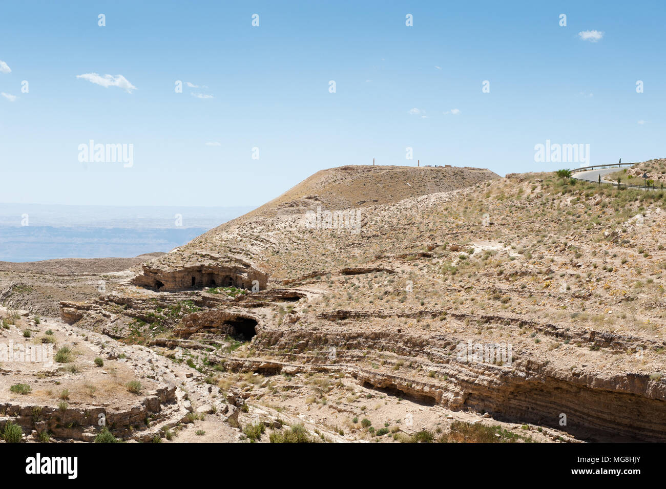 Machaerus, a fortified hilltop palace (Herod Castle) in Jordan Stock ...