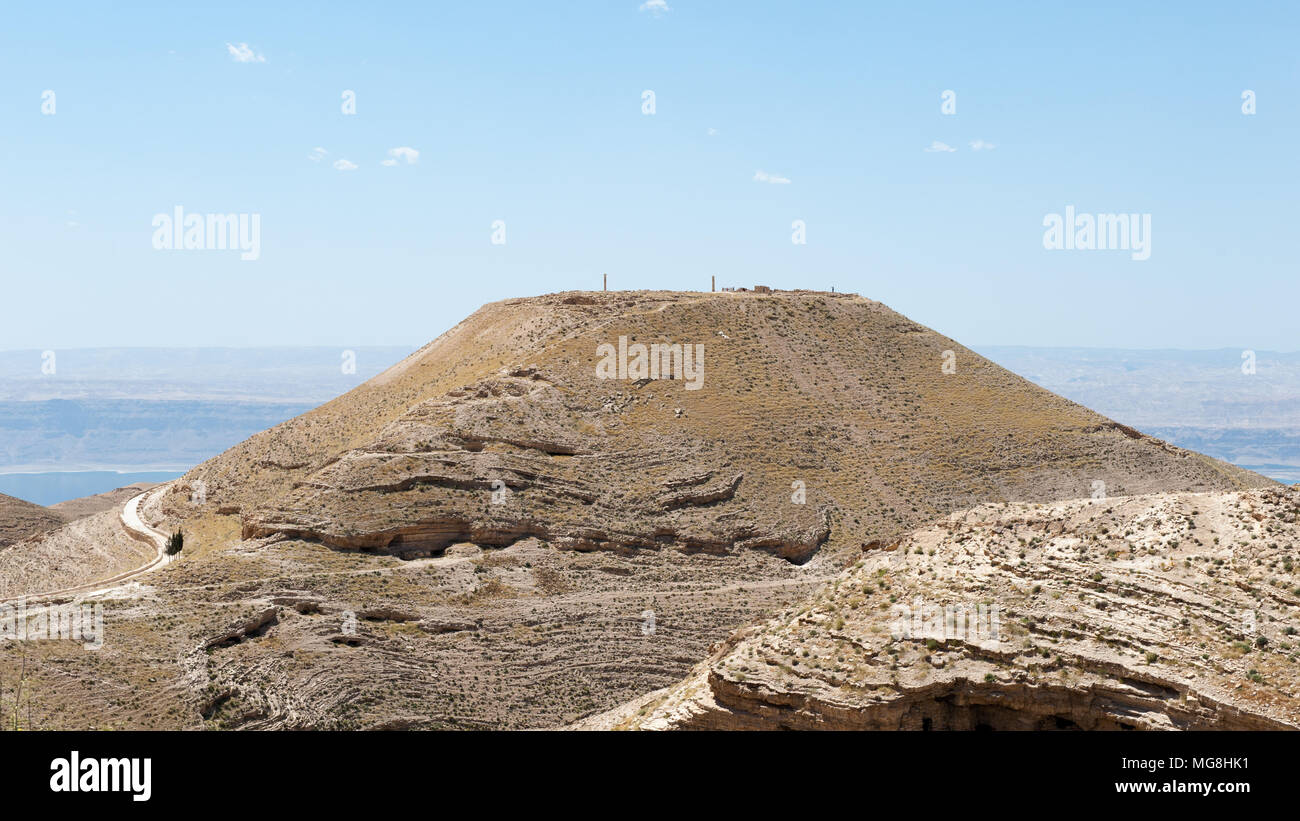 Machaerus, a fortified hilltop palace (Herod Castle) in Jordan Stock ...