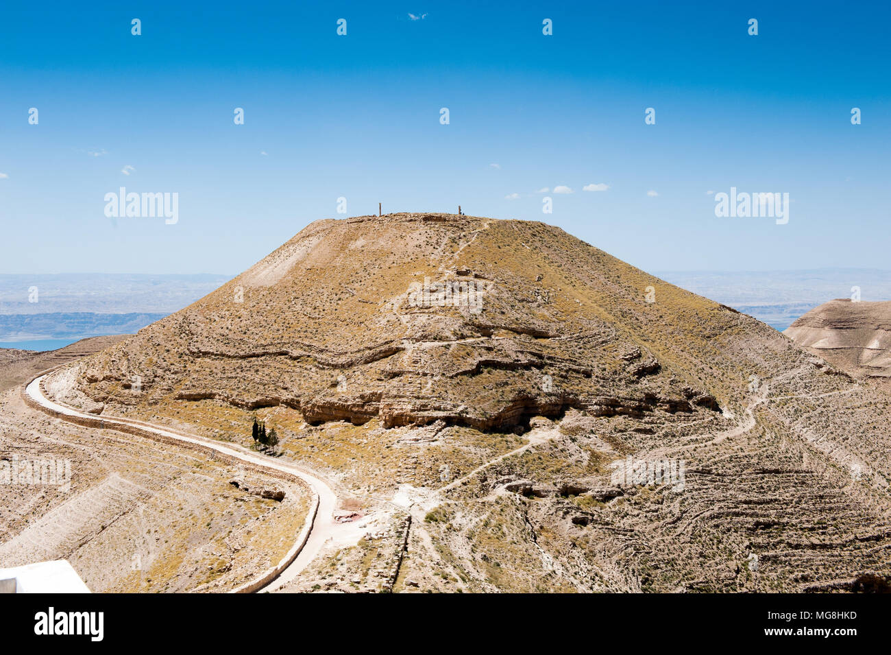 Machaerus, a fortified hilltop palace (Herod Castle) in Jordan Stock ...