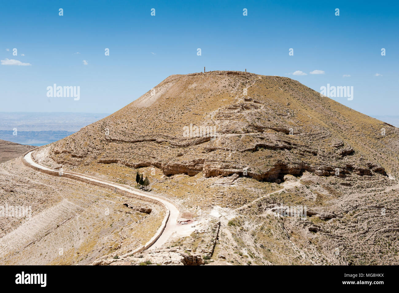Machaerus, a fortified hilltop palace (Herod Castle) in Jordan Stock ...