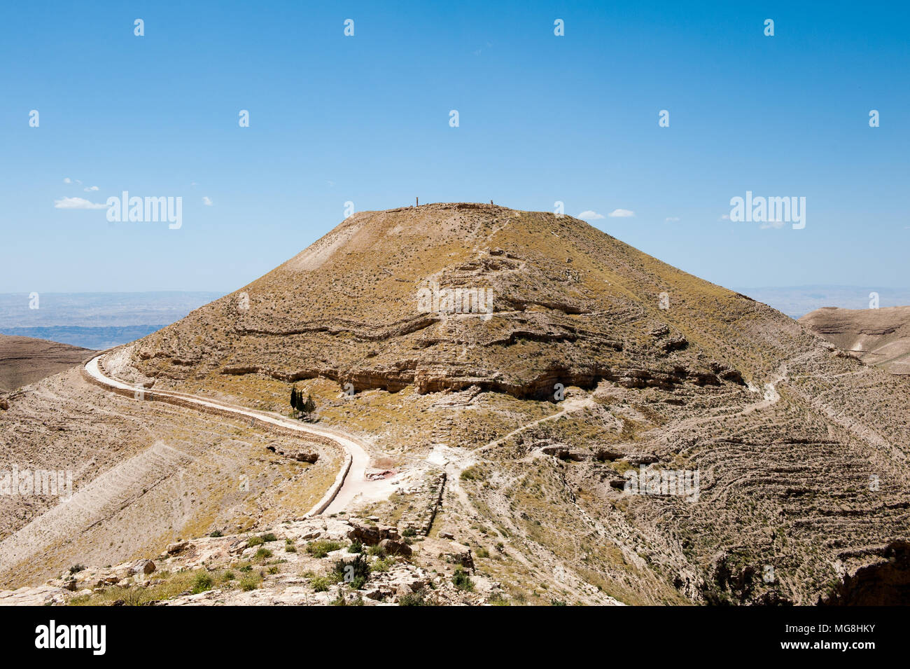 Machaerus, a fortified hilltop palace (Herod Castle) in Jordan Stock ...