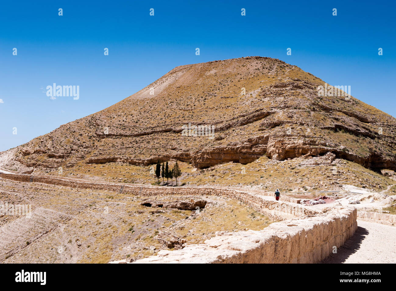 Machaerus, a fortified hilltop palace (Herod Castle) in Jordan Stock ...