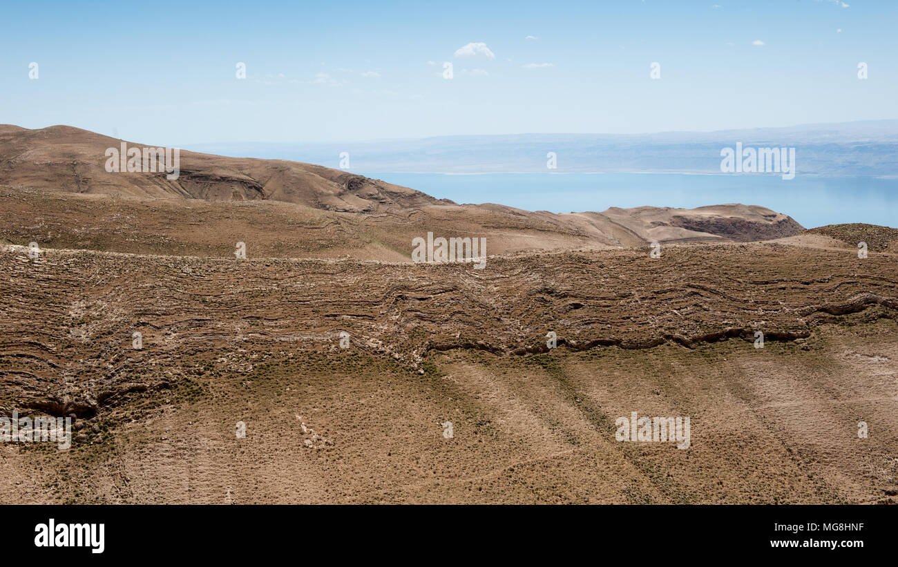 Hills of Jordan with the Dead Sea background Stock Photo - Alamy