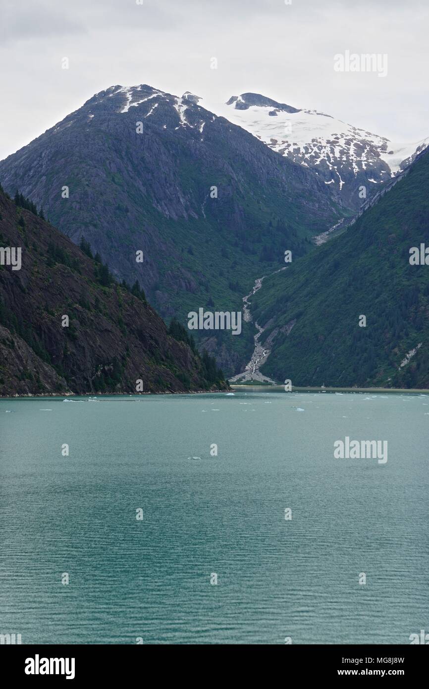 Endicott Arm, Alaska, USA: A waterfall in a fjord in the Pacific ...