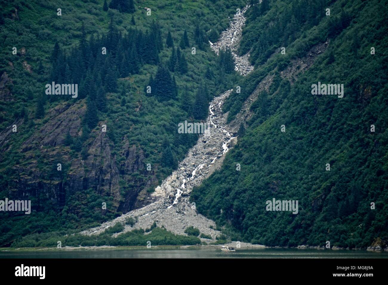 Endicott Arm, Alaska, USA: A waterfall in a fjord in the Pacific ...