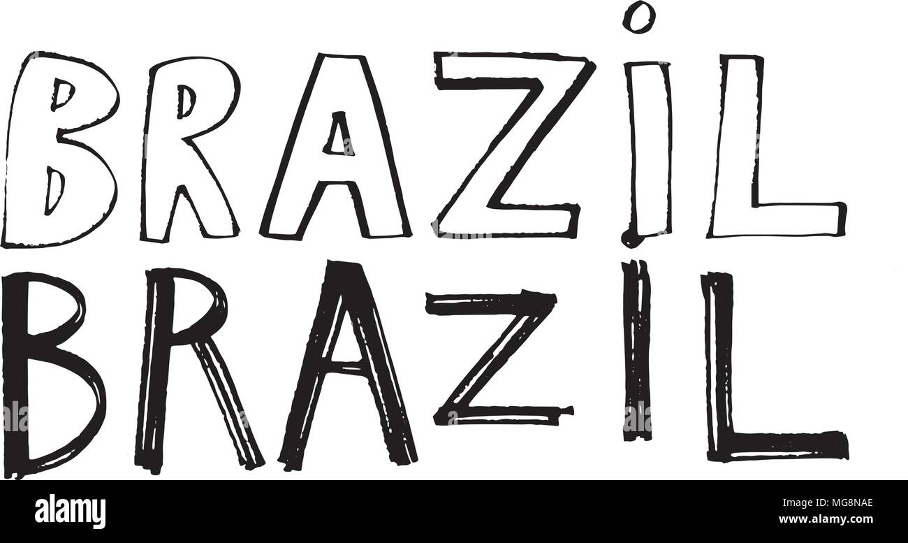 Typography slogan. Hand drawn Brazil vector for t shirt printing Stock ...