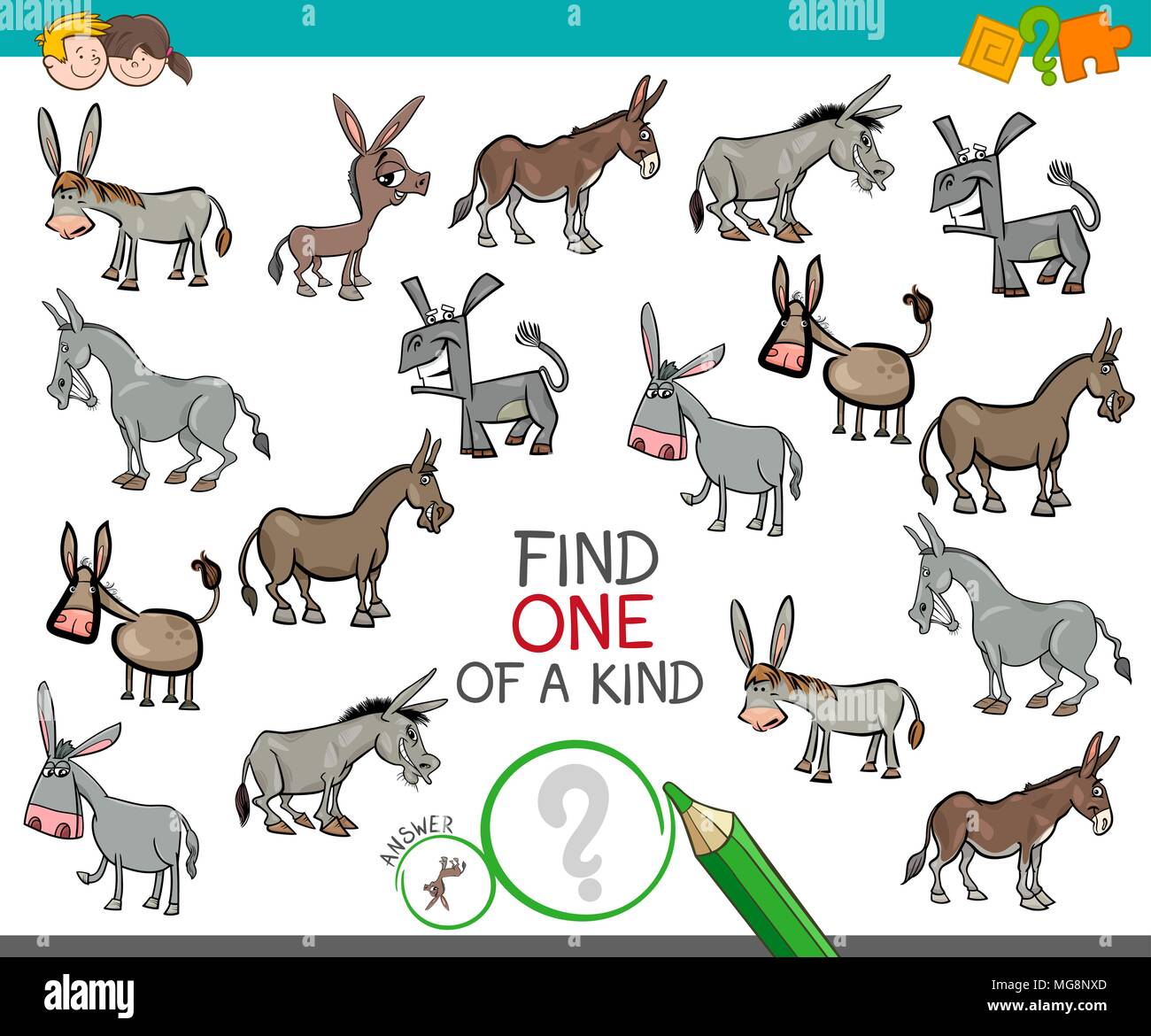 Multiple donkeys Stock Vector Images - Alamy